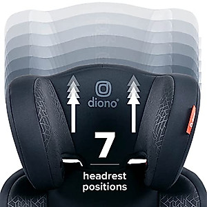 Diono Everett NXT High Back Booster Car Seat with Rigid Latch, Lightweight Slim Fit Design, 8 Years 1 Booster Seat, Black