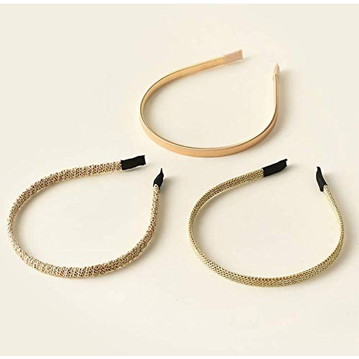 Sluxa Thin Hairbands,Head bands no slip fashion for women, skinny headbands for women Girls, Gold Thin Headbands for women..