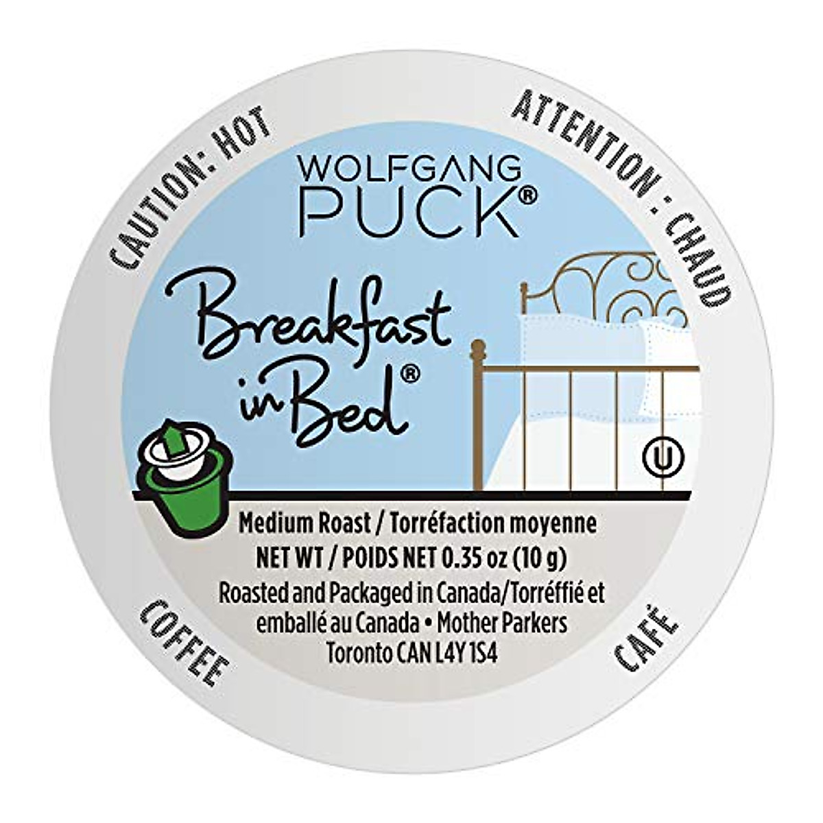 Wolfgang Puck Coffee Single Serve Capsules, Medium Roast, Compatible with Keurig K-Cup Brewers, Breakfast in Bed, 24 Count