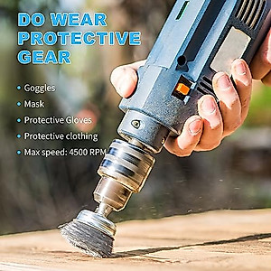 Rocaris 10 Pack Wire Cup Brush with 1/4-Inch Hex Shank, 2 Inch Wire Drill Brush Set for Removal of Rust/Corrosion/Paint