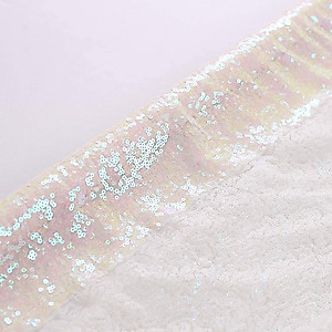 Eternal Beauty White Iridescent Sequin Backdrop, 10x10 Ft Glitter Background Curtains for Shimmer Photography Party Wedding Birthday Halloween Christmas Back Drop Decor