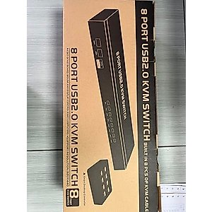 MT-VIKI KVM Switch 8 Port, 8X1 Rackmount KVM Switch VGA, Included 8 2-in-1 KVM Cables & Wire-Desktop Selector, Fit 1U 19'' Rack