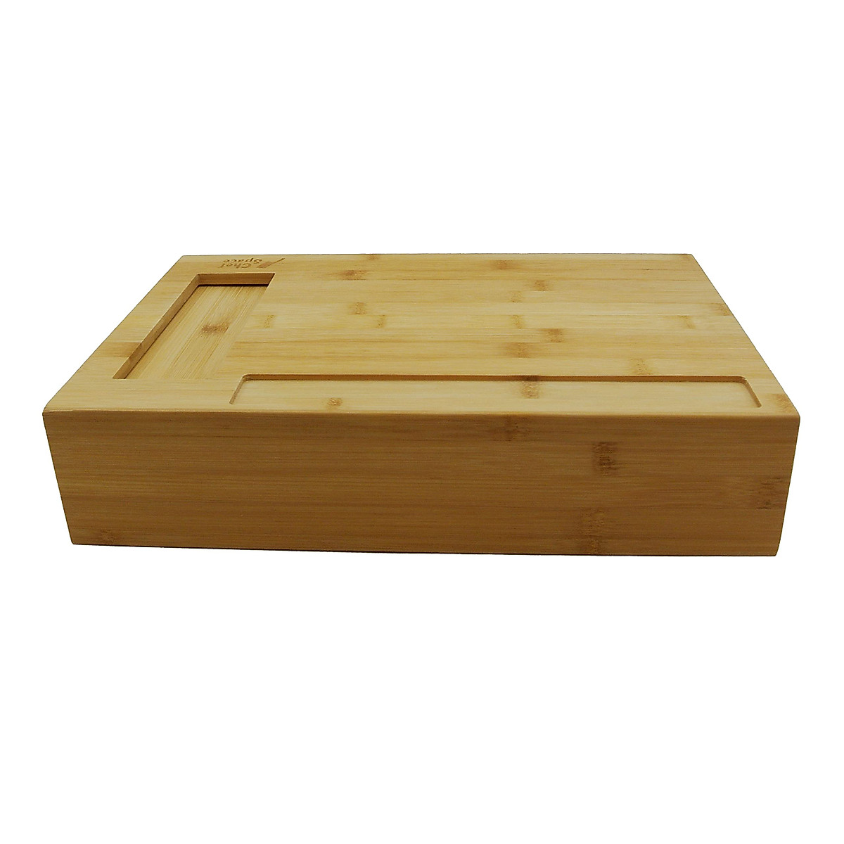 Chef Space Large Bamboo Sushi Prep Cutting Board with Space-Saving Storage Trays - 16" x 10"