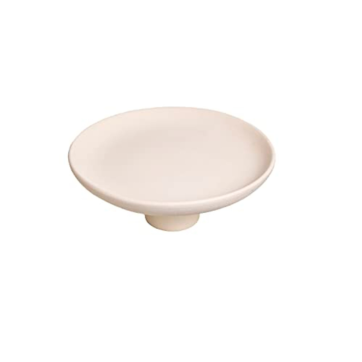 Large Off-White Ceramic Pedestal Decorative Bowl for kitchen decor. Style as a fruit bowl or as a showpiece for on your styled coffee table.