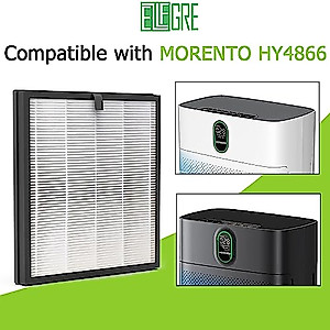 EzLfGre HY4866 Replacement Filter Fit for MORENTO HY4866 Air Purifier, H13 True HEPA, 2 Pack