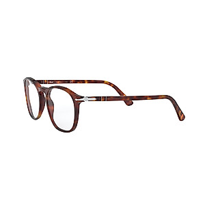 Persol PO3007VM Square Prescription Eyewear Frames, Havana/Demo Lens, 52 mm