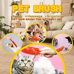 Goldcolin Rubber Broom for Pet Hair Remover, Carpet Rake Fur Remover Broom with Squeegee, Carpet Rake for Pet Hair Removal, Pet Hair Rubber Broom for Fluff Carpet, Hardwood Floor, Tile, Window