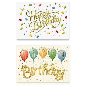 The Gallery Collection - Birthday Cards Assortment Box (35 Cards), Foil & Embossing (Birthday 2)