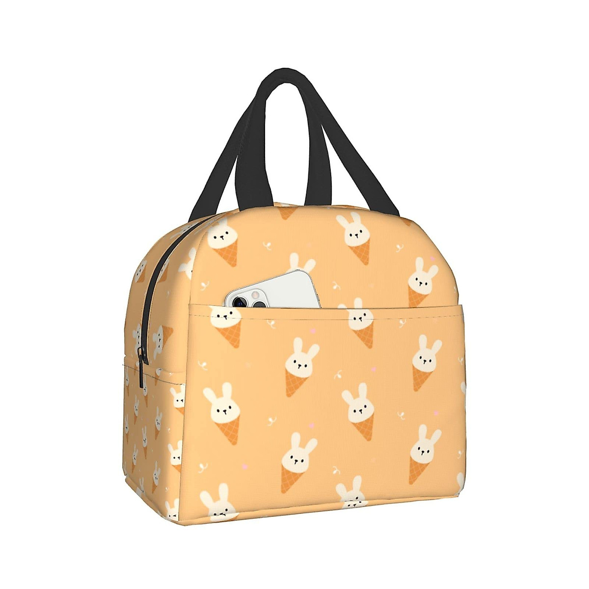 Lunch Bag Funny Bunny Ice Cream Design Insulated Lunch Box Reusable Lunch Bags Meal Portable Container Tote For Men Women Work Travel Picnic