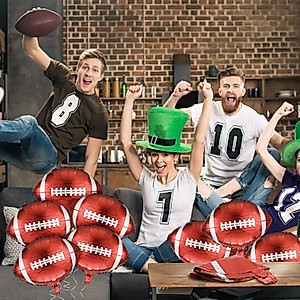 20 Pcs Football Balloons Foil Field Football Party Decorations Aluminum Foil Football Shaped Sports Balloons for Sport Themed Birthday Party Decor (22 Inch)