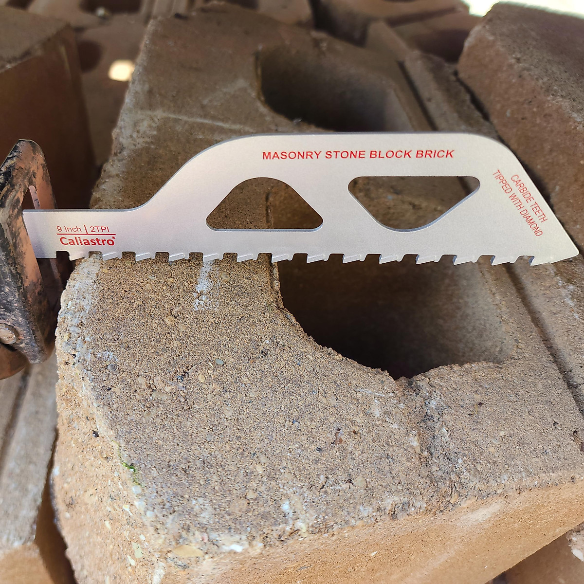 9-Inch Brick, Masonry, Aerated Concrete, Engineered Stone Cutting Reciprocating Saw Blade - Caliastro 2-Pack