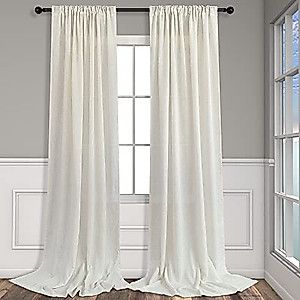 Natural Linen Curtains 108 Inches Long for Living Room 2 Panels Set Back Tab Loop Pocket Draperies Neutral Earth Tone Soft Cotton Textured Semi Sheer Linen Curtains for Large Window Vertical 9 FT Tall