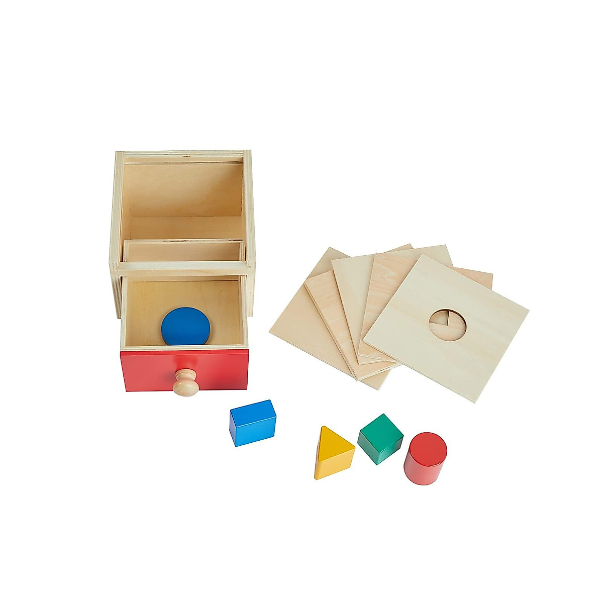 Adena Montessori Sorting Drop Box Toy with 6 Borad and Drawer Educational Toys for Kids Baby Toddlers