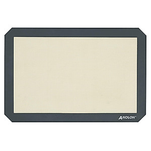 Anolon Advanced Bakeware Silicone Baking Mat Set, 2-Piece, Clear with Gray Border