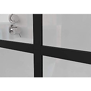 Goodyo 34" X 72" Shower Door Clear Tempered Glass Framed Shower Screen Walk-in Black Finish