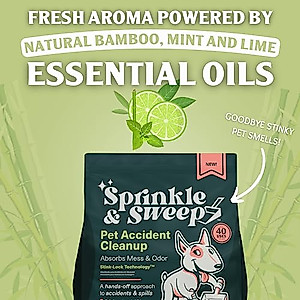 Sprinkle & Sweep - Pet Accident Cleanup, Eliminates Strong Odors, Cleans and Deodorizes Pee, Poo, Vomit, Diarrhea, Non-Toxic, Potty Training, Dog and Cat Odor Eliminator, Quick Pet Mess Cleanup