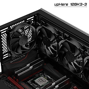 uphere 3-Pack Long Life Computer Case Fan 120mm Cooling Case Fan for Computer Cases Cooling,12BK3-3