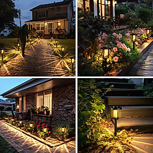 SUNCKET Solar Garden Lights, Yard Solar Outdoor Lights 6 Pack, IP65 Waterproof Auto On/Off Long Lasting Lighting Solar Powered Landscape Lights for Yard Walkway Driveway Lawn