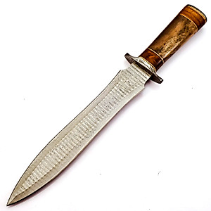 UK UNIQUE SHARP KNIVES Damascus Steel Dagger Knife DK.4012 - Beautiful Rose Wood & Black Micarta Handle