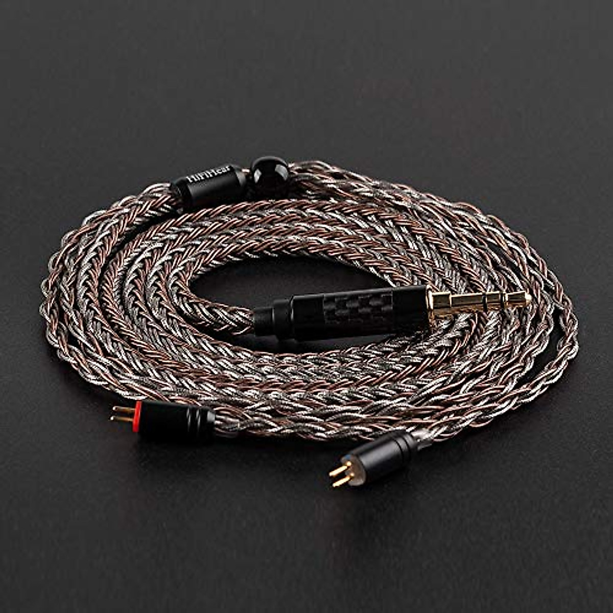 Replacement Audio Cable,16 Core Silver Plated Earphone Cable, Black Upgrade Detachable Earphone Cable Replacement Earphone Wire for ZS10 ZS6 ZS5 ZSR ZST TRN V10 V20 TFZ C10 C16 (3.5mm 2 Pin)