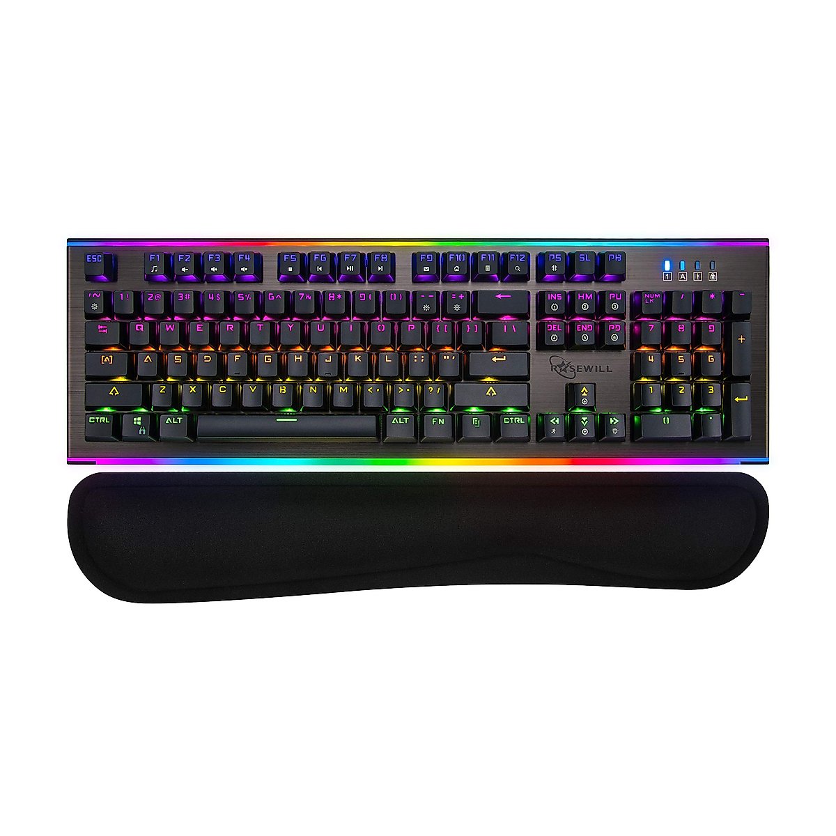 Rosewill Mechanical Gaming Keyboard, 19 RGB Backlit Modes, Dynamic Customizable Rim Backlights, Brown Switches - NEON K75 V2 BR