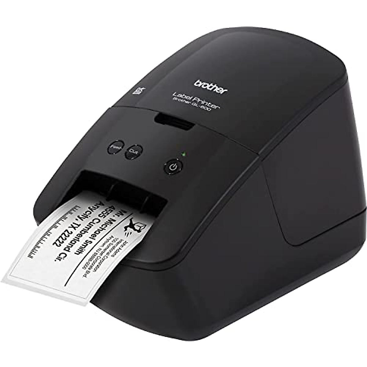 Brother QL-600 Economic Desktop Wired Label Printer - USB Connectivity - up to 2.4" Wide, 300 x 600 dpi, 44 Labels Per Minute, Automatic Cutter QL600 Label Maker for Home and Office