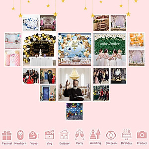 DORCEV 10x8ft Photography Backdrop for Woman Happy 60th Birthday Party Decor Luxury Gold Black Backdrop Banner Glitters Heels Roses Balloons Photo Background Mother Grandma Birthday Party Props