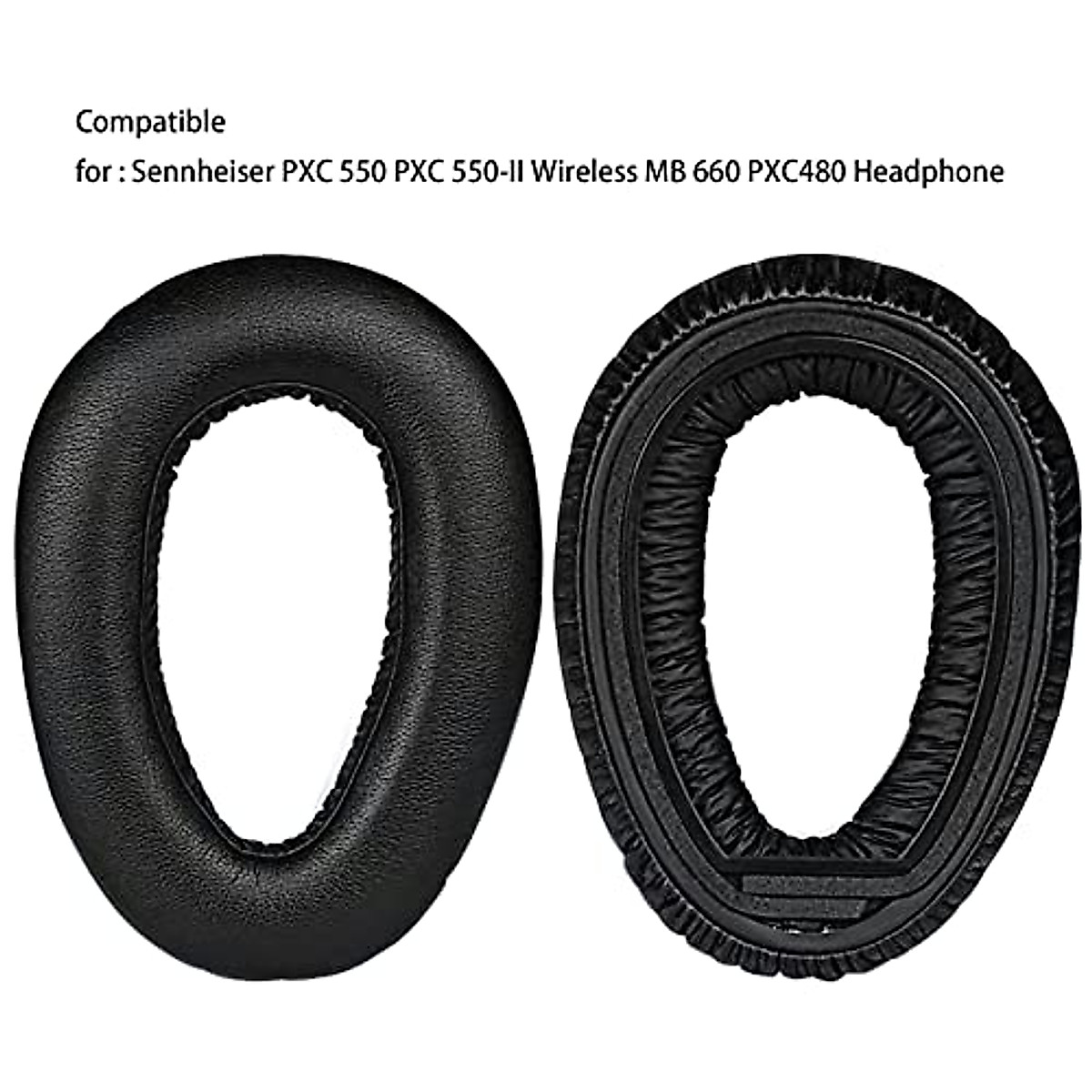 Replacement Ear Pads Cushions for Sennheiser PXC 550 PXC 550-II Wireless MB 660 PXC480 Series Headphones Earpads, Headset Ear Cups Repair Parts (Black Cushions for Sennheiser PXC 550)