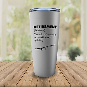 Fishing Lovers Stainless Edition Viking Tumbler 20oz - Retirement Definition Fishing Lover - Fisherman Fisher Boyfriend Lure Outdoorsmen Bass Pro Boat Lake Lovers Rod