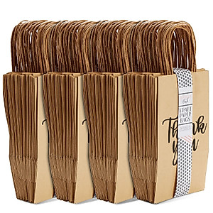 Sparkle and Bash Thank You Party Favor Kraft Bags (9 x 5.3 x 3.15 in, 100 Pack)