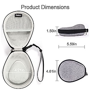 RAIACE Hard Storage Case Compatible with AfterShokz Aeropex/Trekz Air/Titanium Mini Bone Conduction Headphones, Travel Carrying Bag. (Case Only, Not Include The Headphones) - Black(Gray Lining)