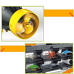 Boat Submarine Toy Shark Car Vehicle Toy W/ 6 Sea Animals and Storage Toys for 3, 4, 5, 6 7 Year Old Kids Boys Girls