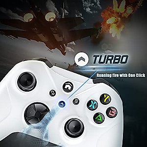 32Ft Wireless Controller Replacment for Xbox Controller, Compatible with Xbox One, Xbox Series X/S, Xbox One S/X, Steam, Android/iOS/PC Windows 7/8/10/11, Built-in Dual Vibration and Headphone Jack with TURBO Funtion (White)
