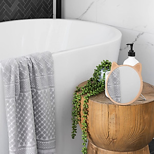 TBWHL Cat Desktop Mirror Makeup Mirror for Tabletop Bathroom Shower Travel Hand Mirror