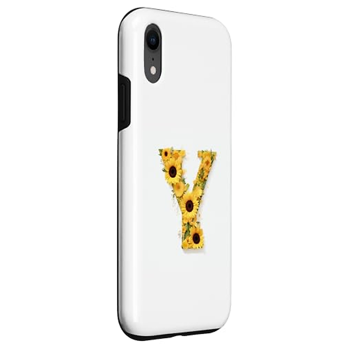 iPhone XR Letter Y Initial Monogram Sunflower Minimalist Women Yellow Case