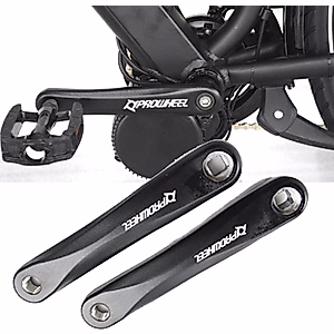 PROWHEEL Ebike Crank Arm Available in Square Hole,140MM/152MM/160MM/165MM/170MM/175MM Black Bike Crank Arm for Electric Bike,Mid Mounted Motor,Torque(1 Pair)