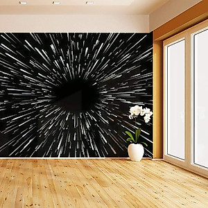 RECETHROWS Wall Mural abstract Star Warp or Hyperspace Peel and Stick Wallpaper Self Adhesive Wallpaper Large Wall Sticker Removable Vinyl Film Roll Shelf Paper Home Decor