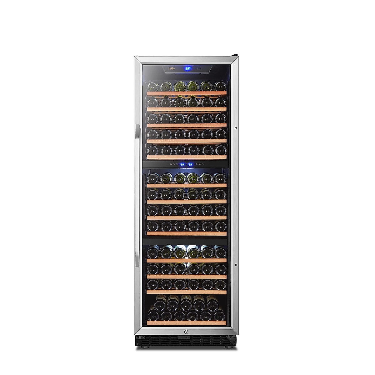 Lanbo Triple Zones Compressor Built-in Wine Cooler with Safety Lock, 149 Bottles