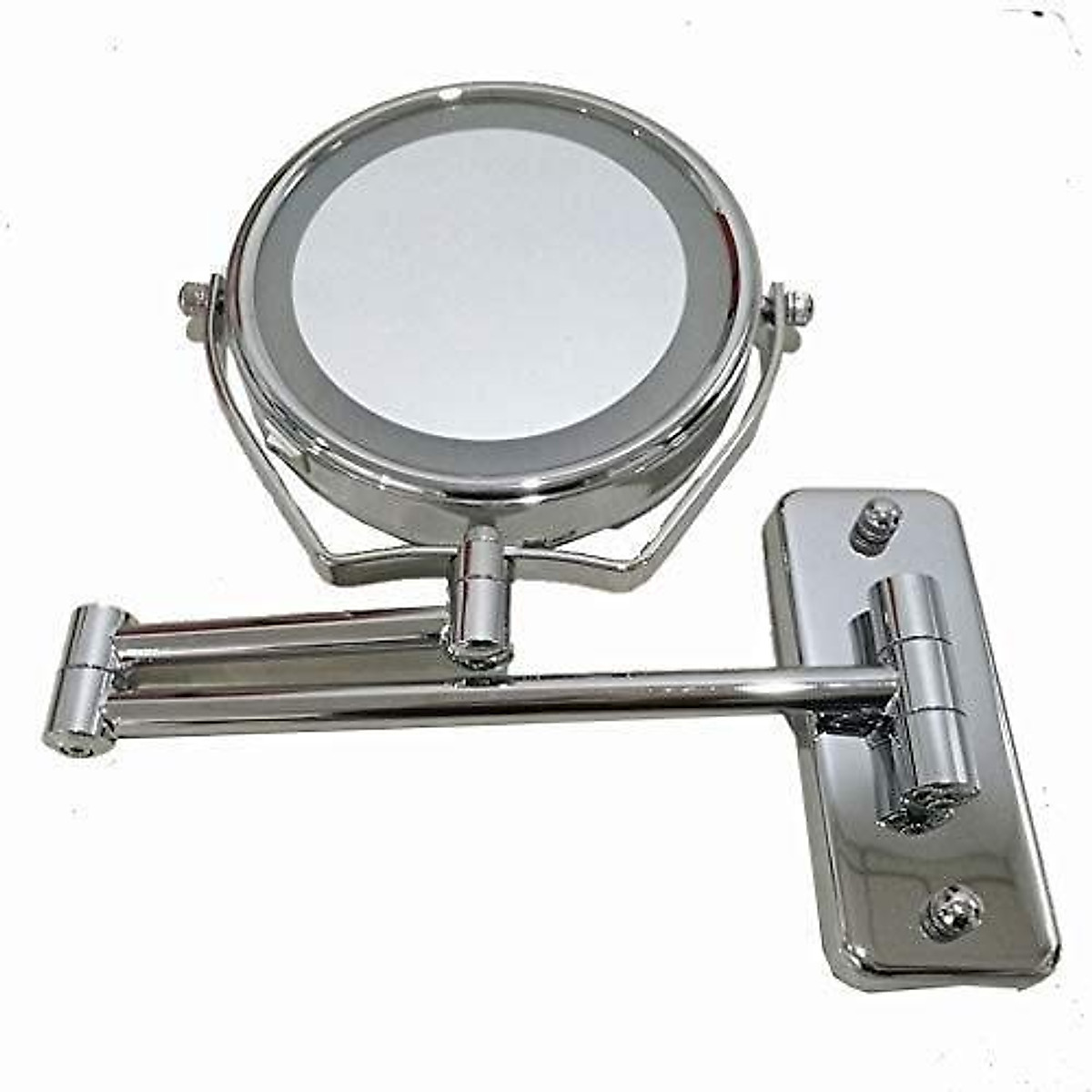 LIMEI-ZEN Bathroom Vanity Mirrors Illuminated Makeup Mirror Wall Mounted Makeup Mirror 7x Magnification 8'' Two-Sided Swivel Extendable Bathroom Mirror Shaving Mirrors Nickel Finish Makeup mirror Mirr