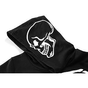 Little Hand Kids Skeleton Hoodie Glow in Dark Halloween Sweatshirt for Boy Pull Over 10-11 Years