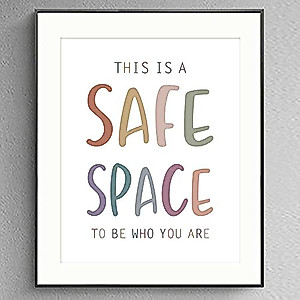 Safe Space Wall Decor Kids Room Wall Art Educational Print Homeschool Print Classroom Decor Inclusive Art Without Frame - 8x10"