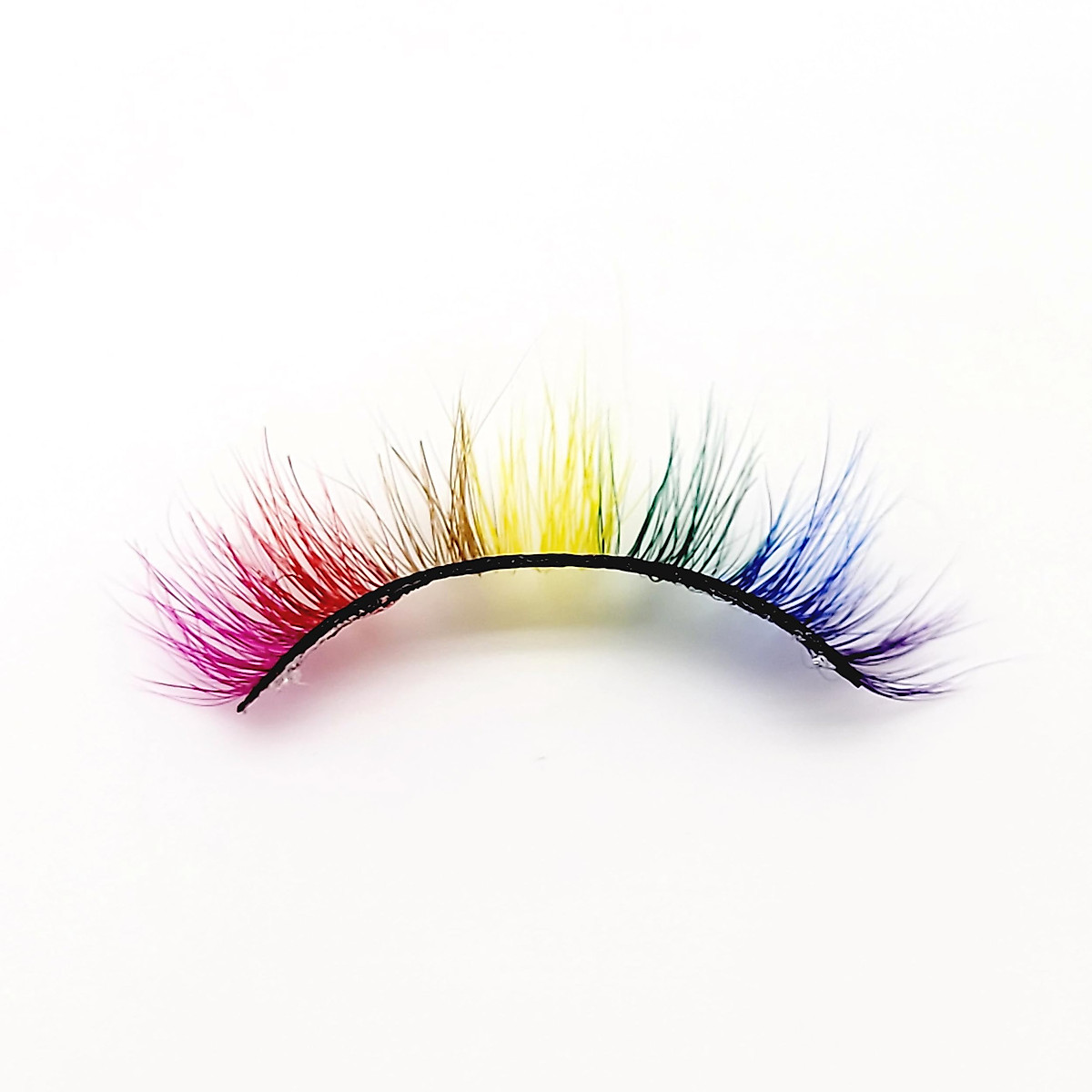 MISSLADY 25mm Colored Lashes 30 Color/Style Options 3D Real Mink Strip Eyelashes Green and White Mink Lashes (M3D-425, 25mm, 1 Pair, Gift Box)