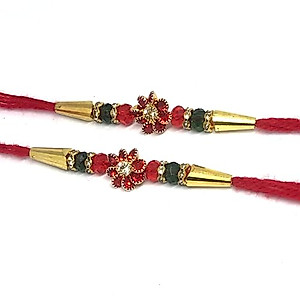 TheNext7 Set of 2 Rakhi for Brother, Rakhi for bhaiya and Bhabhi, Latest Rakhi Design, Rakhi from India