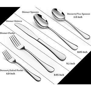 Silverware Set, 20-Piece Stainless Steel Flatware Cutlery Set Service for 4, Include Knife/Fork/Spoon, Mirror Polished and Dishwasher Safe