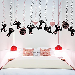 Bachelorette Party Decorations 24pcs Hanging Swirls Decorations Bachelor Party Streamers Funny Male Bridal Shower Party Supplies Bride Party Ceiling Decor Banner Supplies