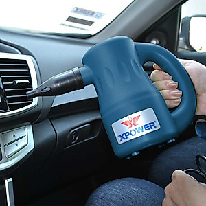 XPOWER A-2 Cyber Duster Electric Air Duster for Dusting, Drying, Inflating, Blowing, Car Detailing, Computer, Leaf Blowing, 90 CFM, 7 Nozzles + 2 Brushes, High Performance Motor, Eco-Friendly, Blue