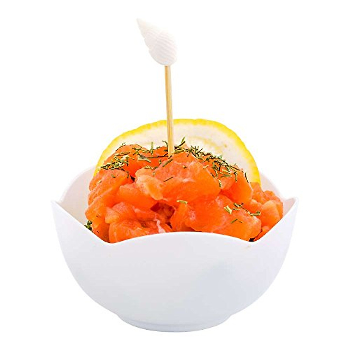 Restaurantware 2 Ounce Disposable Dessert Cups 100 Mini Appetizer Cups - Flower Shape Attractive White Plastic Mini Ice Cream Bowls Durable For Parties Or Catered Events