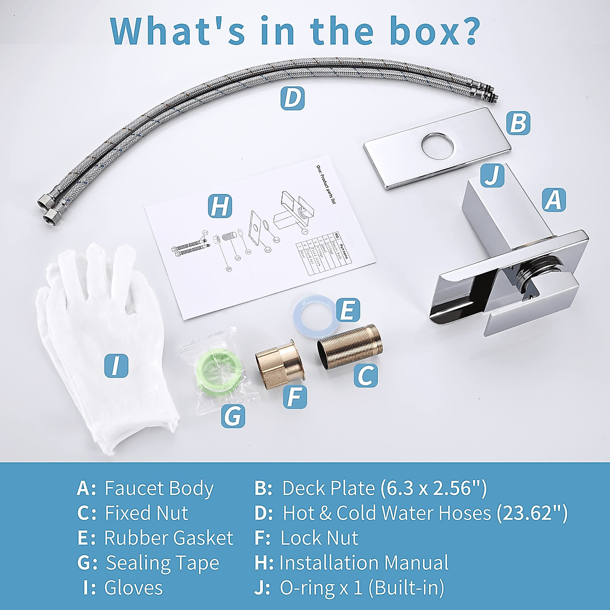 Y-Garhe LED Bathroom Sink Faucet - Chrome Single Hole or 4 Inch Centerset Waterfall Faucet with Stainless Steel Spout and Temperature-Sensitive LED Lights, Includes Deck Plate