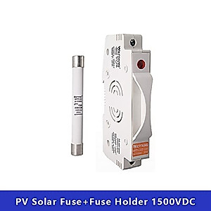 2Set Photovoltaic Solar Fuse Holder with 10x85m Fuse 1500VDC High Pressure Current Limit for PV Combiner Box (Color : 20A, Size : 2 Set)