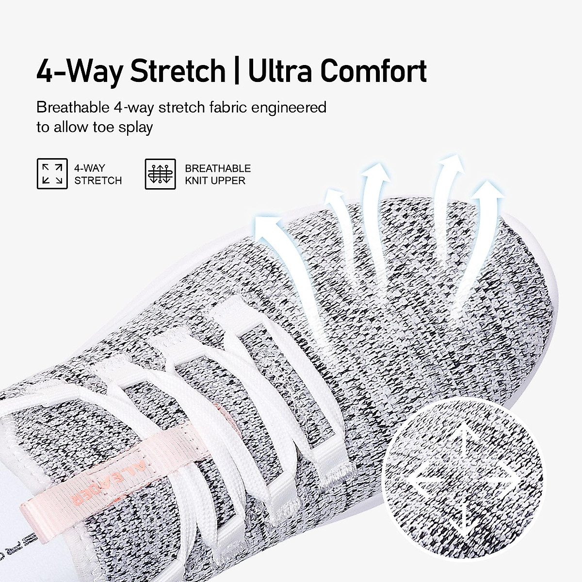 ALEADER Women's Energycloud Slip On Walking Shoes Pure Running Shoes for Gym Workout Treadmill Running Errands White Gray Size 6 US